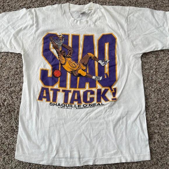 Shirts | Retro 9s Shaq Attack Lsu Fotl Single Stitch Usa Shirt Retro ...